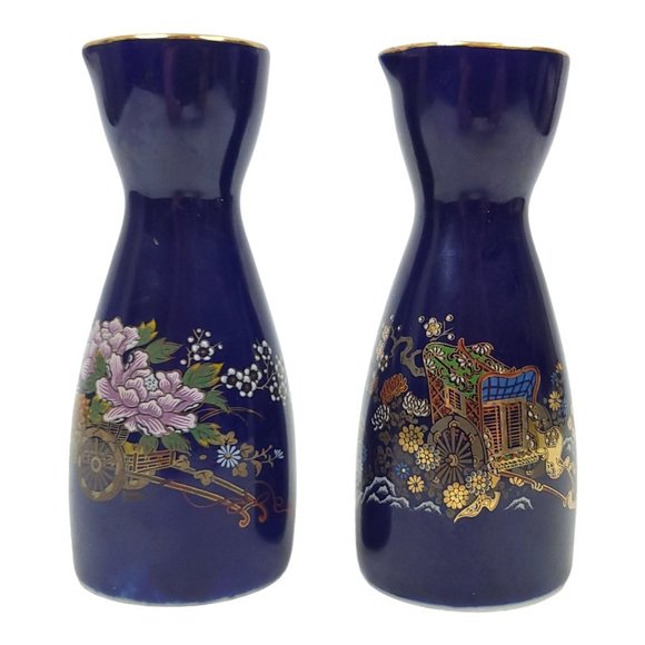 Unbranded | Dining | Vintage Japanese Cobalt Blue Sake Tea Bottles ...